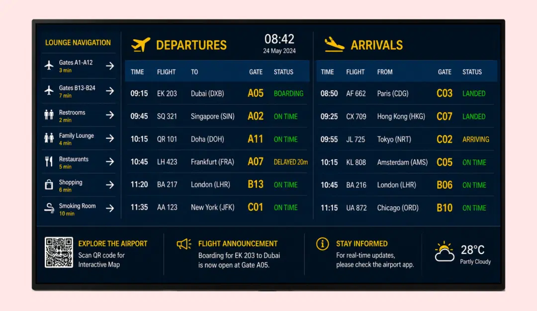 FIDS Software | Flight Information Display System | Pickcel