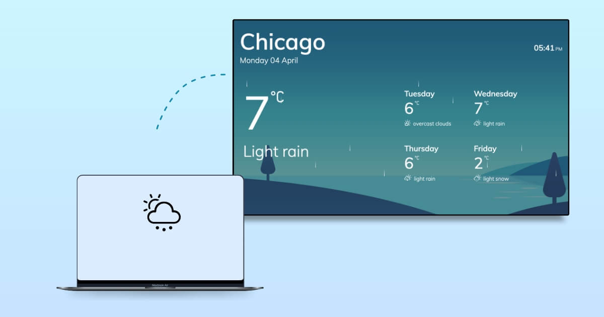 How to add live weather feeds to digital signage? In 6 easy steps